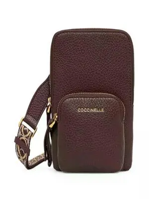 COCCINELLE Mini Pixie Pebbled Leather Phone Bag - Brown