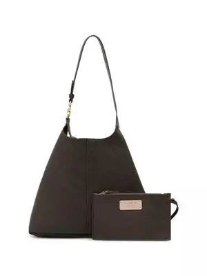COCCINELLE Grained Leather Tote Bag With Detachable Pouch