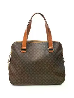 Celine Macadam Pattern Shoulder Bag - Brown