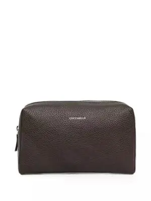 COCCINELLE Grained Leather Make-up Bag - Brown