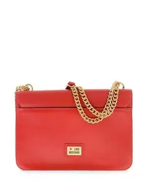 Moschino Heart-motif Chain-strap Shoulder Bag - Red