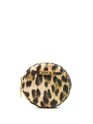 Moschino 2010s Leopard-pattern Logo-plaque Wallet - Neutrals