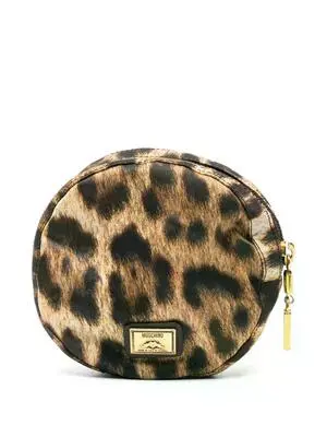 Moschino 2010s Leopard-pattern Logo-plaque Wallet