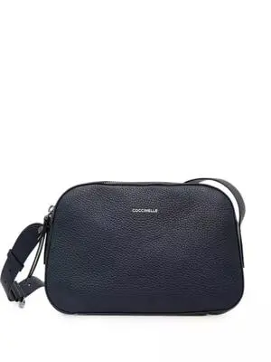 COCCINELLE Grained Leather Shoulder Bag - Blue