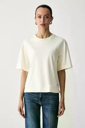 JOOP! Logo-plaque Side-slit T-shirt - Neutrals
