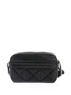 Moschino Quilted Logo Plaque Crossbody Bag - Black