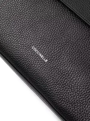 COCCINELLE Grained Leather Foldover Tote Bag
