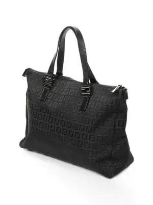 Fendi Roll Zucca Tote Bag - Black