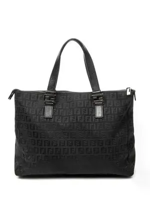 Fendi Roll Zucca Tote Bag - Black