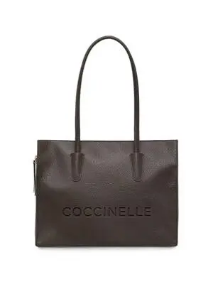 COCCINELLE Medium Myrtha26 Logo-embossed Tote Bag - Brown