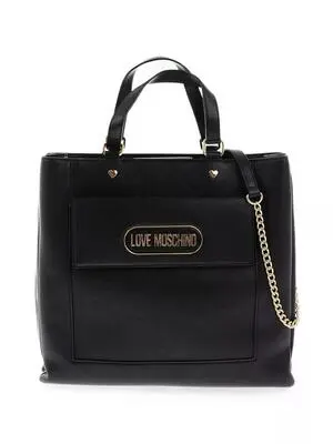 Moschino Logo-plaque Shoulder Bag - Black