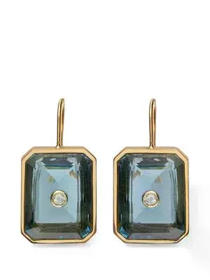 LIZZIE FORTUNATO Tile Topaz Earrings - Gold