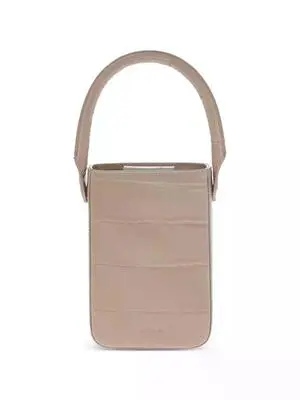 By Far Mini Crocodile-effect Leather Shoulder Bag - Neutrals