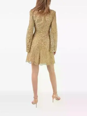 SUPER BLOND Macramé Ruched Mini Dress