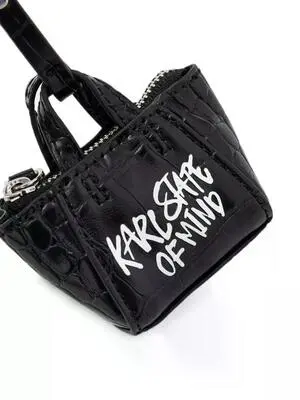 Karl Lagerfeld Croc-effect Logo-print Keyring