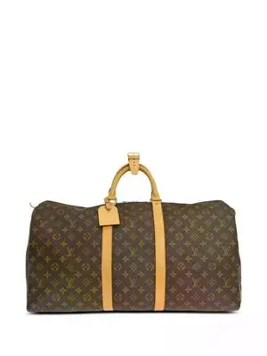 LOUIS VUITTON 1997 Monogram Keepall 55 Handbag - Brown