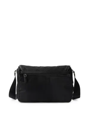 Prada Large Quilted Re-nylon Shoulder Bag With Saffiano Trim - Black