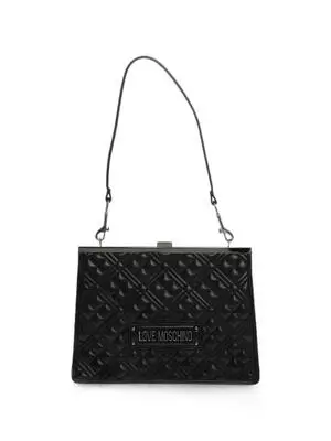 Moschino Quilted Logo Plaque Shoulder Bag