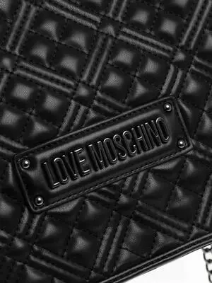 Moschino Quilted Logo Plaque Shoulder Bag