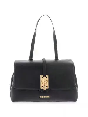 Moschino Logo-embossed Midi Shoulder Bag - Black