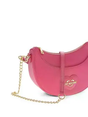 Moschino Saffiano-effect Heart-patch Shoulder Bag
