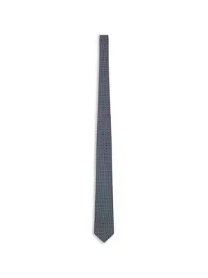 LARDINI Silk Geometric Pattern Neck Tie - Blue