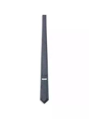 LARDINI Silk Geometric Pattern Neck Tie - Blue