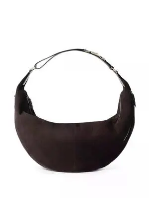 LEMAIRE Large Quiver Clip Bag In Suede Leather - Brown