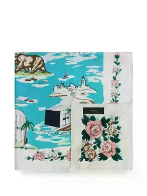 Amiri Map Scarf - Blue