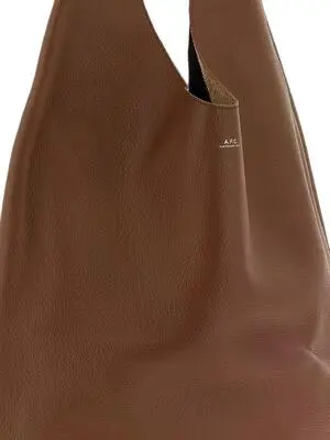 A.p.c. Le Neige Hammered Leather Shoulder Bag - Brown