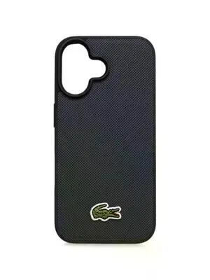 Lacoste Logo-patch Textured Iphone 16 Case - Blue