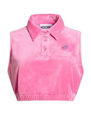 Moschino Chenille Appliquéd Sleeveless Polo Shirt