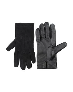 SLOWEAR Man Gloves Dark Green Size 9 Leather Black