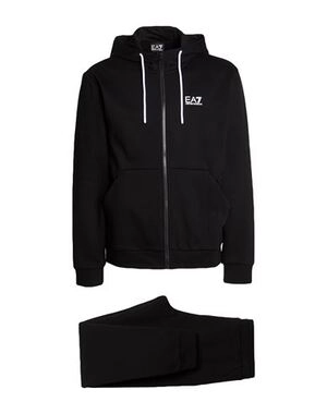 EA7 Cotton And Polyester Fleece Tracksuit - Black