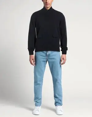 FILIPPO DE LAURENTIIS Midnight Cotton Half-zip Cardigan
