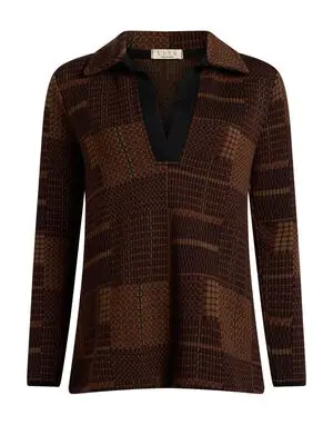 SIYU Geometric Print Merino Wool Sweater