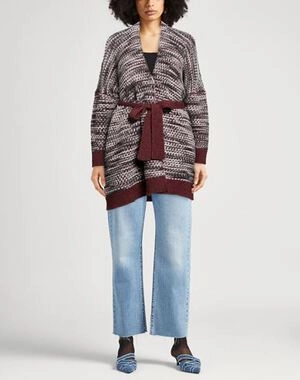 MANILA GRACE Wool Blend Knit Cardigan - Red
