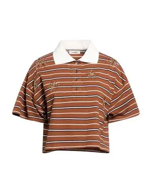 Sandro Striped Cotton Embellished Polo Shirt