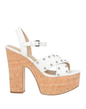 Michael Kors Synthetic Material Platform Sandals With Cork Heel