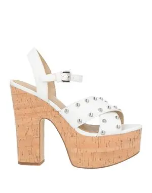 Michael Kors Synthetic Material Platform Sandals With Cork Heel