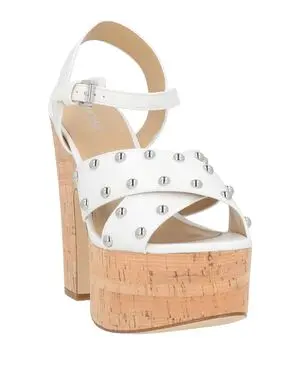 Michael Kors Synthetic Material Platform Sandals With Cork Heel