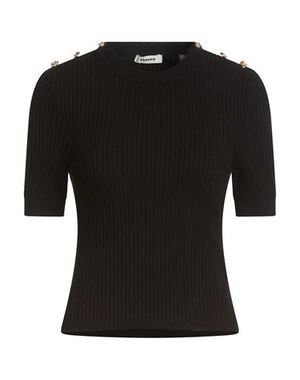 Sandro Ribbed Knit Crewneck Top - Black