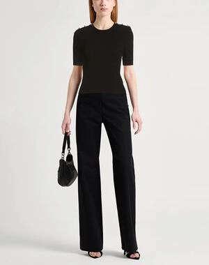 Sandro Ribbed Knit Crewneck Top - Black