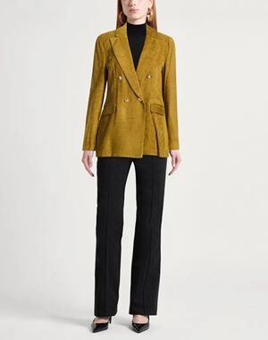 KAOS Double-breasted Viscose And Cotton Blend Blazer - Yellow