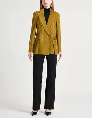 KAOS Double-breasted Viscose And Cotton Blend Blazer - Yellow