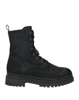 APEPAZZA Calf Hair Lace-up Ankle Boots - Black