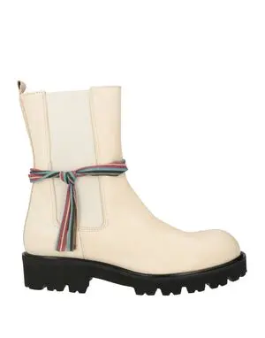 FELMINI Ivory Leather Ankle Boots