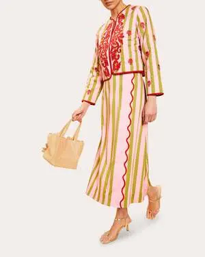 Mestiza New York Joyah Stripe Poplin Midi Skirt