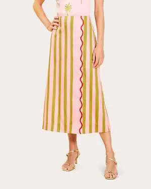 Mestiza New York Joyah Stripe Poplin Midi Skirt