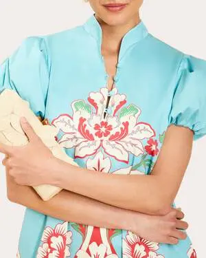 Mestiza New York Elliana Floral Poplin Barong Mini Dress
